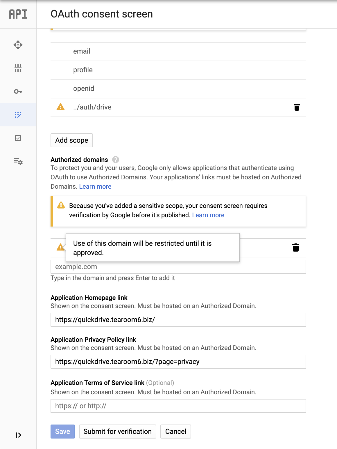 Google OAuth Authorized Domain - My tech diary
